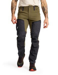 revolutionrace men’s rvrc gp pro pants, durable and ventilated pants for all outdoor activities, dark olive, xl