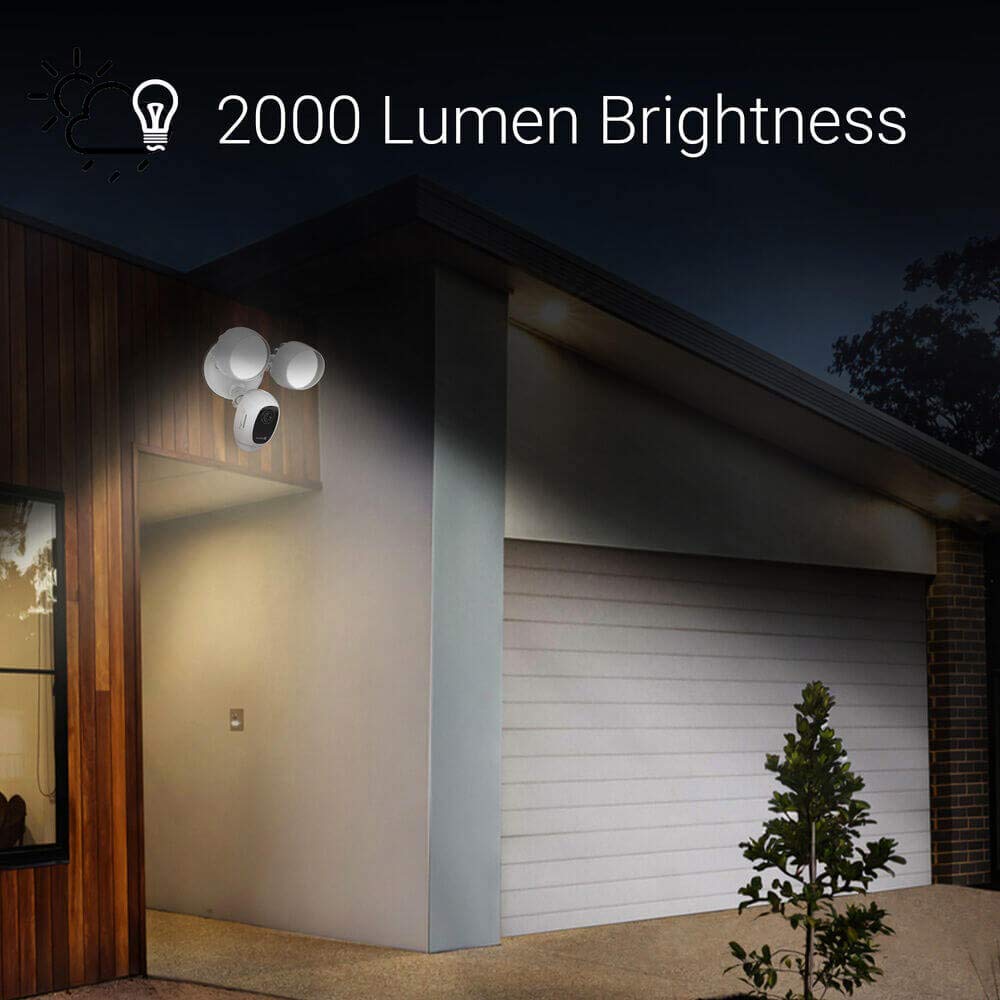 EZVIZ Floodlight Security Camera WiFi 1080P, Motion-Activated Enhanced with PIR&H265, Floodlight&Siren Alarm, Starlight Color Night Vision, Two-Way Audio, Weather Proof (LC1C)