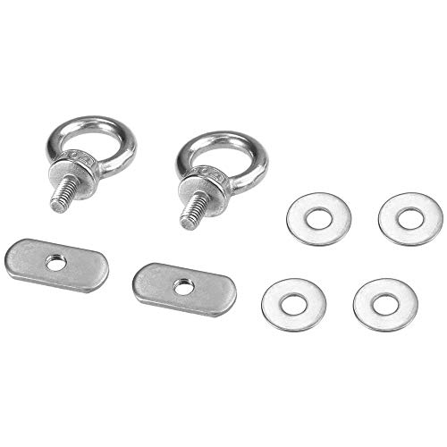 LIXADA 2 Pack Kayak Track Mount Stainless Steel Tie Down Eyelet for Bungee Cord Rope