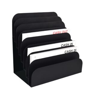 steelmaster by banksuppliesâ€¯steel cashier pad rack | 8 slot file & desk organizer | paper organizer | black powder coat finish | scratch & chip-resistantâ€¯| forms, applications, deposit slips & checks