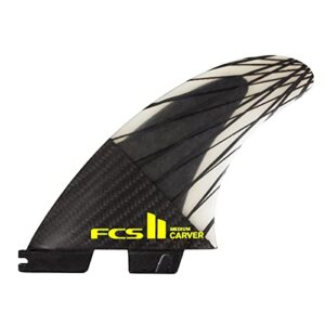 fcs ii carver performance core tri fin set - black acid - l