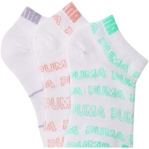 PUMA Women's 6 Pack Low Cut Socks, White/Light Purple, 9-11