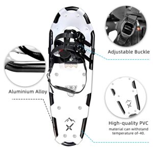 Xtrempro Snowshoes Snow Terrain Lightweight Ergonomic Design Lightweight Aluminum Alloy with 13 Point Crampons 120/160/210/300 lbs. Capacity- 21"/25"/30”/36" (Black, 25)