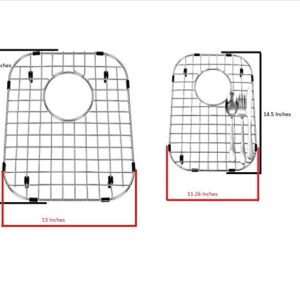 Starstar 60/40 Double Bowl Kitchen Sink Bottom Two Grids, Racks, Protector Stainless Steel, 16" x 13",14.5" x 11.26"