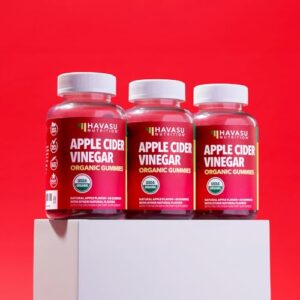 Organic Apple Cider Vinegar Gummies | ACV Gummies to Support Digestive Health and Gut Flora for Digestion | Natural Apple Flavor | 60 Organic, Vegan, and Non-GMO Apple Cider Vinegar Gummies