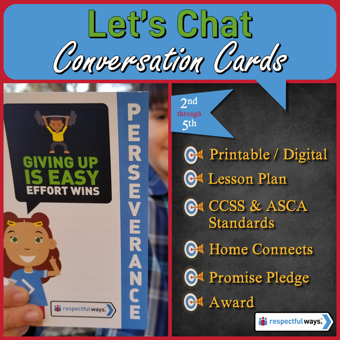 Social Emotional Learning | Distance Learning | Perseverance | Giving Up is Easy, Effort Wins Conversation Cards | Elementary School