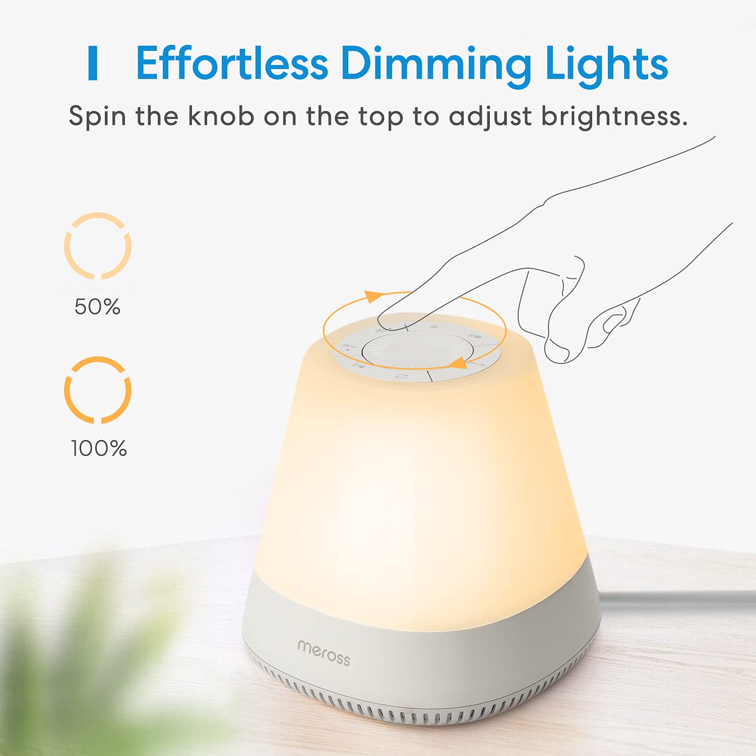 Meross Smart Table Lamp, Smart Sound Machine Compatible with HomeKit and Alexa, with 11 Soothing Sounds, Adjustable Night Light, Remote Control, Voice Control, Schedule and Timer