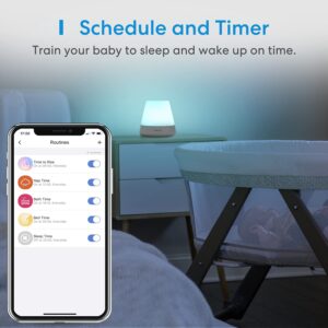 Meross Smart Table Lamp, Smart Sound Machine Compatible with HomeKit and Alexa, with 11 Soothing Sounds, Adjustable Night Light, Remote Control, Voice Control, Schedule and Timer