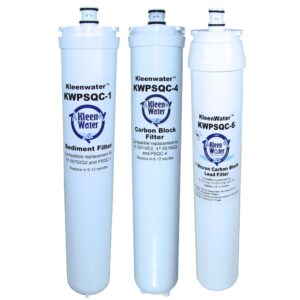 kleenwater kwpsqc-1-4-6 water filter set, includes sediment filter, carbon block filter and lead removal filter