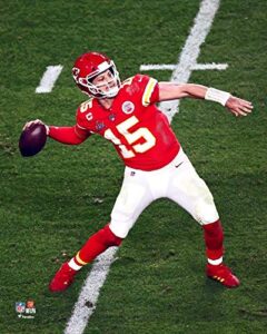 kansas city chiefs patrick mahomes s.b. 54 mvp passing during the championship game. 8x10 photo picture