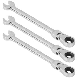 abuff flexible head ratcheting wrench, 3 pcs 10 mm ratcheting box wrench set with 5° movement and 72 teeth for projects with tight space