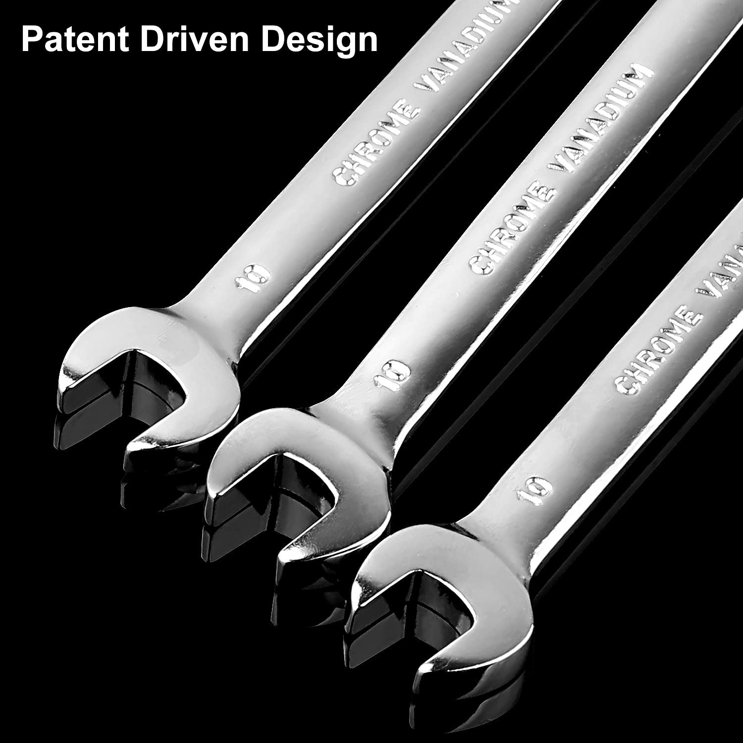 ABuff Flexible Head Ratcheting Wrench, 3 PCS 10 mm Ratcheting Box Wrench Set with 5° Movement and 72 Teeth for Projects with Tight Space