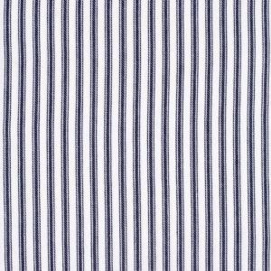 Cackleberry Home Navy Blue and White Ticking Stripe Valance Curtain Woven Cotton Lined 54 Inches W x 17 Inches L