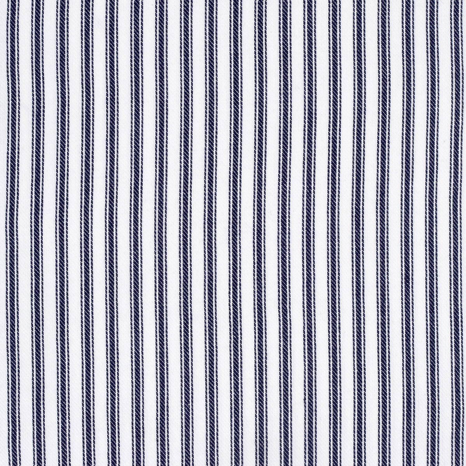 Cackleberry Home Navy Blue and White Ticking Stripe Valance Curtain Woven Cotton Lined 54 Inches W x 17 Inches L