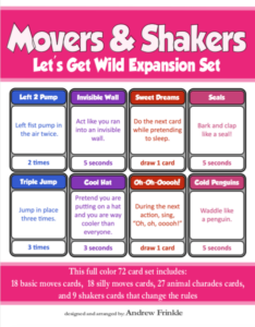 movers & shakers expansion pack 3 - let's get wild brain breaks card game