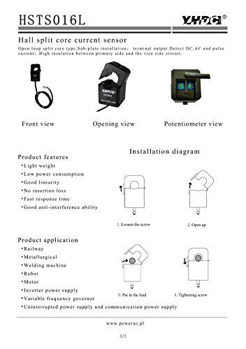 YHDC Hall Split core Current Sensor HSTS016L 20A/2.5±0.625V 1%