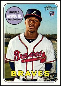 2018 topps heritage high number #580 ronald acuna jr. rc rookie atlanta braves mlb baseball card