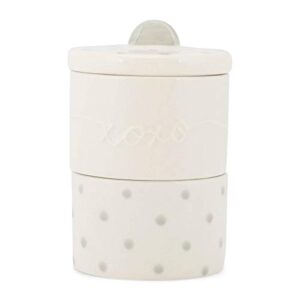 demdaco xoxo tooth and curl soft pink 4 x 3 ceramic stoneware baby keepsake box