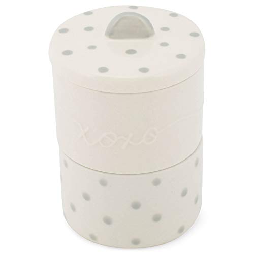 DEMDACO XOXO Tooth and Curl Soft Pink 4 x 3 Ceramic Stoneware Baby Keepsake Box