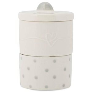 DEMDACO XOXO Tooth and Curl Soft Pink 4 x 3 Ceramic Stoneware Baby Keepsake Box