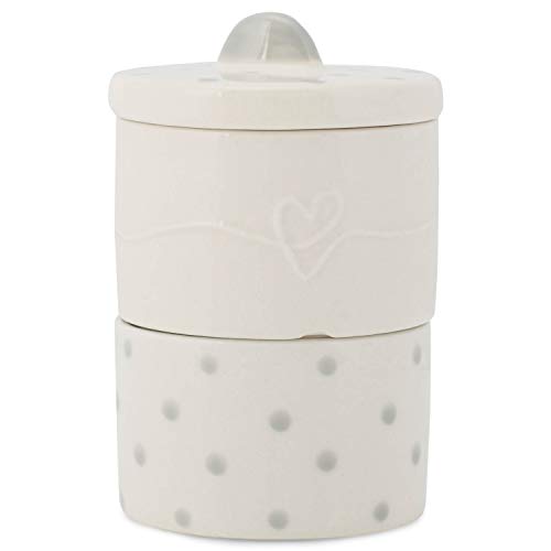 DEMDACO XOXO Tooth and Curl Soft Pink 4 x 3 Ceramic Stoneware Baby Keepsake Box