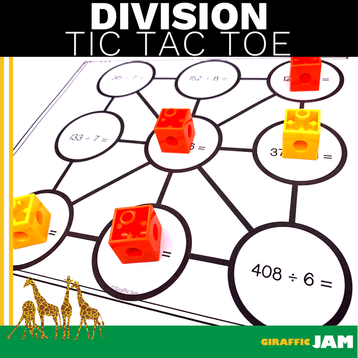 Division Math Games - Division Tic Tac Toe Board Game