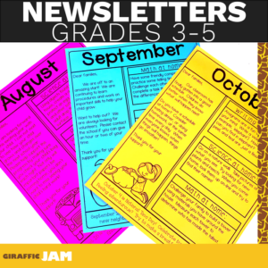 no prep grades 3, 4, 5 classroom newsletters