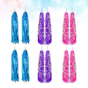 NUOBESTY Colourful Bike Streamers Handlebar Tassel Ribbons Pendant Accessories Grips Tassels for DIY Decor Kids Bicycle 12pcs