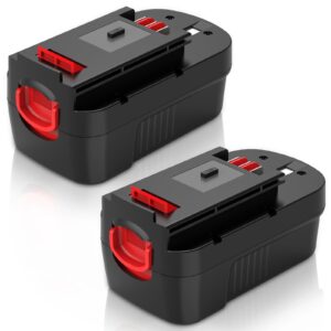 2-pack [upgraded to 3600mah] hpb18 replacement for black and decker 18v battery compatible with black and decker 18 volt battery ni-mh 244760-00 a1718 fs18fl fsb18 firestorm cordless tools (black)