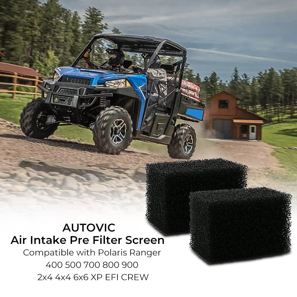 AUTOVIC Air Intake Pre Filter Screen For Polaris Ranger 400 500 700 800 900 2x4 4x4 6x6 XP EFI CREW Replace 5812253(2pcs)