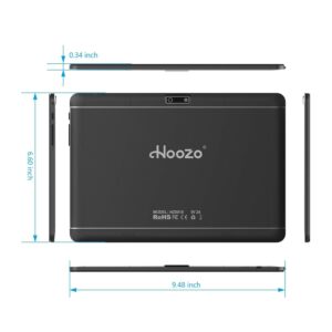 Hoozo Android Tablet 10 Inch, 3G phablet PC, Android Tablets with Dual SIM Card Slots, 16GB, GMS Certified, WiFi, Bluetooth - Black