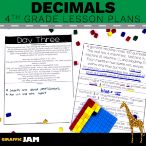 4th grade math lesson plans decimals