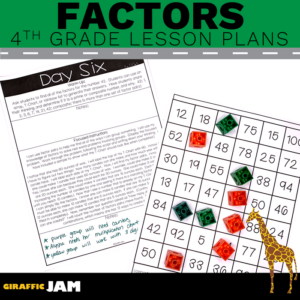 4th grade math lesson plans factors and comparisons