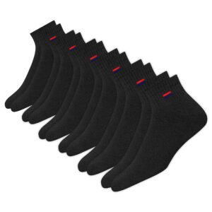 NAVYSPORT Men's Solid Cushion Comfort Athletic Quarter Socks for Running, Training, Casual Wear, Pack of 6 (Shoe Size: 7-12,3P Black, 3P White)