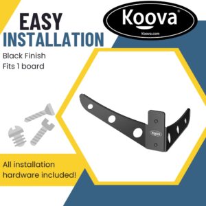 Koova Skateboard Wall Mount Rack Holder | Creative Deck Display | Home or Garage Longboard Storage | Scooter Hanger | Easy Install - Hardware Incl. | Heavy Duty Powder Coated Steel Frame | USA Made