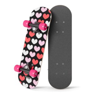 rude boyz 17" micro complete skateboard | maple wood | abec 7 bearings | double kick concave deck | kids skateboard, ideal toddler cruiser skateboard ages 2-5