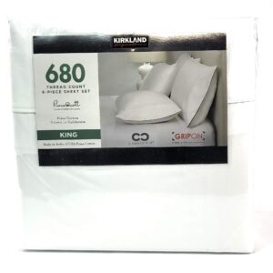 king white 680 thread count kirkland sheet set 6 piece deep pockets