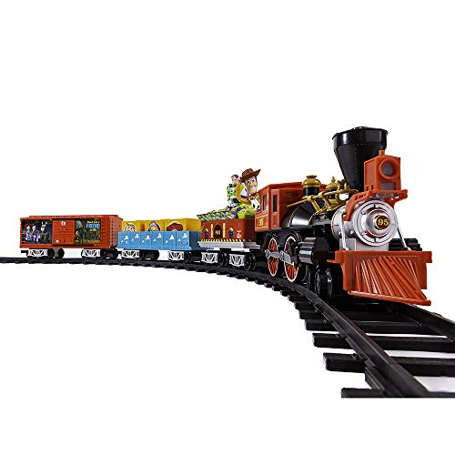 Lionel Battery-Operated Disney Toy Story Toy Train Set with Locomotive, Train Cars, Track & Remote with Authentic Train Sounds, & Lights for Kids 4+