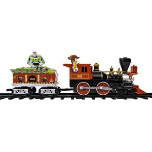 Lionel Battery-Operated Disney Toy Story Toy Train Set with Locomotive, Train Cars, Track & Remote with Authentic Train Sounds, & Lights for Kids 4+