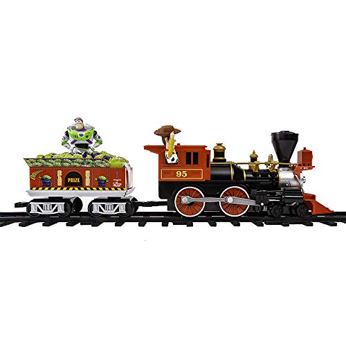 Lionel Battery-Operated Disney Toy Story Toy Train Set with Locomotive, Train Cars, Track & Remote with Authentic Train Sounds, & Lights for Kids 4+