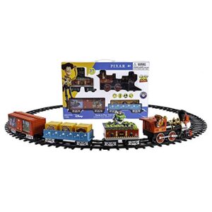 Lionel Battery-Operated Disney Toy Story Toy Train Set with Locomotive, Train Cars, Track & Remote with Authentic Train Sounds, & Lights for Kids 4+