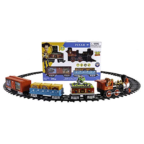 Lionel Battery-Operated Disney Toy Story Toy Train Set with Locomotive, Train Cars, Track & Remote with Authentic Train Sounds, & Lights for Kids 4+