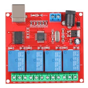 4-Channel 12V USB Control Switch Relay Module, Relay Board Computer Smart Switch Controller, PC Relay Module Expansion Board, Relay Board for Automation