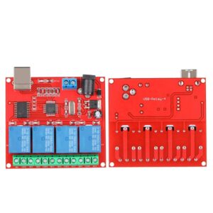 4-Channel 12V USB Control Switch Relay Module, Relay Board Computer Smart Switch Controller, PC Relay Module Expansion Board, Relay Board for Automation