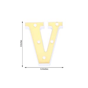 TABLECLOTHSFACTORY 6" 3D Gold Marquee Letters 5 LED Light Up Letters Warm White LED Letter Lights - V