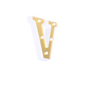 TABLECLOTHSFACTORY 6" 3D Gold Marquee Letters 5 LED Light Up Letters Warm White LED Letter Lights - V