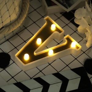 TABLECLOTHSFACTORY 6" 3D Gold Marquee Letters 5 LED Light Up Letters Warm White LED Letter Lights - V