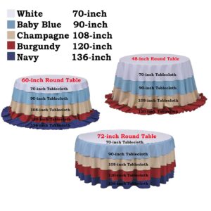 Tableclothsfactory 132" Wholesale Premium Table Cover Sparkly Sequin Round Tablecloth for Wedding Banquet Party Home Decor - Red