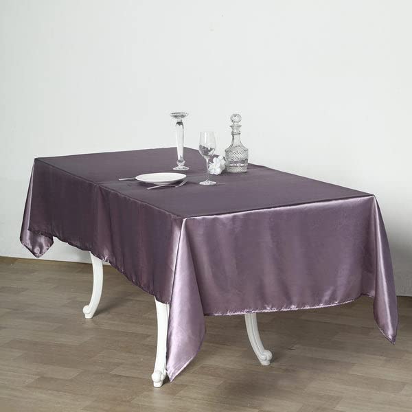 Tableclothsfactory 60x102 Rectangle Amethyst Wholesale Satin Tablecloth Banquet Linen Wedding Party Restaurant Tablecloth