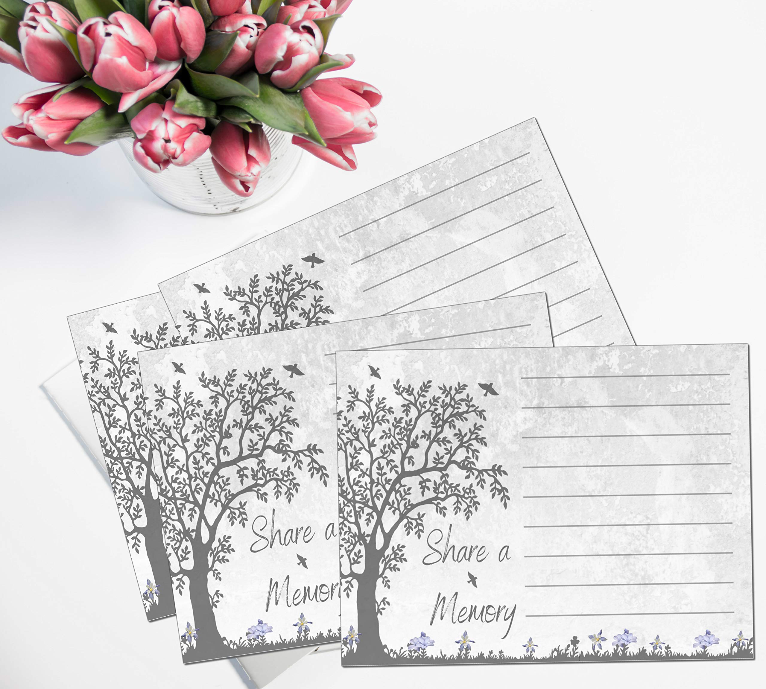 Share a memory cards for Celebration of life Funeral Tree of life Sympathy memorial remembrance acknowledgment Guest Book Alternative 40 ct